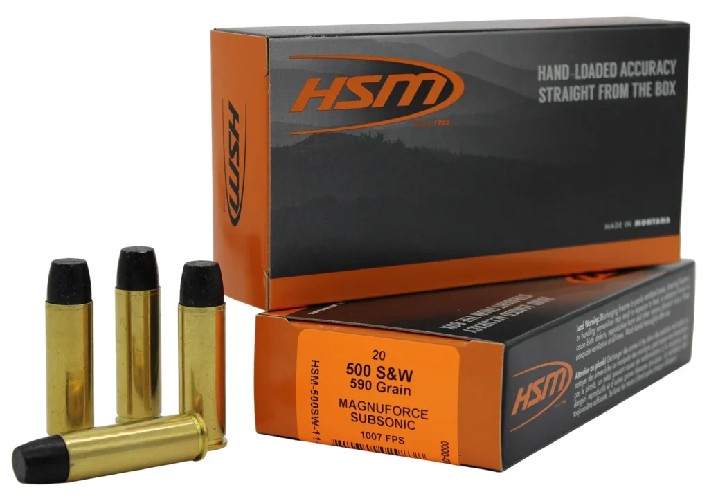 HSM 500SW11N 500S&WMag Subsonic 590gr Hard Cast Long Flat Nose 20 Per ...